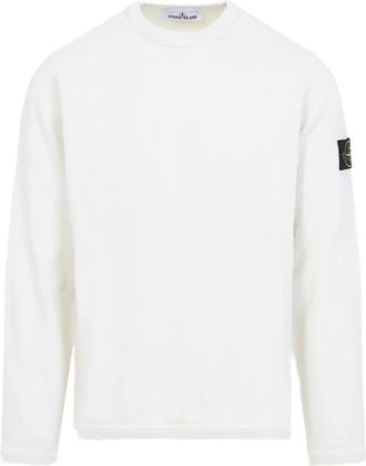 Stone Island Homme, Sweatshirts et sweats &agrave; capuche, Blanc, Taille: XL Logo Patch SweaT-shirt