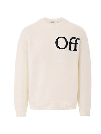 Off-white Rundhalspullover - Wei&szlig;