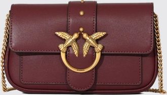 Pinko Love Bag One Mini-Umh&auml;ngetasche aus Leder mit Love Birds-Logo