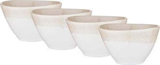 Butlers Sch&uuml;ssel 640ml 4er Set Suppenteller ATLANTIS Steinzeug Geschirr Suppensch&uuml;ssel | Bowl Salatschale Teller tief | Farbverlauf mit Boho-Stil | Mikrowelle
