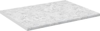 Vicco Küchenarbeitsplatte R-Line, Küchen Arbeitsplatten, Marmor Weiß, 80 cm
