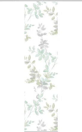 Home Wohnideen 084646 Schiebegardine ALYA, halbtransparent, Ranken-Motiv 245x60 cm, Farbe:Salbei, Größe:245 x 60 cm, Anzahl:1x