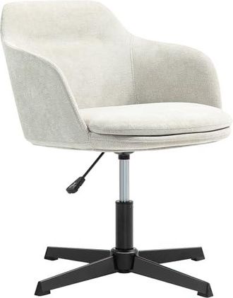 HOMCOM Chaise de Bureau Confortable, Fauteuil de Bureau pivotante en Tissu Chenille, réglable en Hauteur, Rembourrage en Mousse, Charge 120 kg, pour Bureau, 
