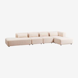 Sklum Sklum - 4-teiliges modulares Ecksofa mit Chaiselongue links und Fogler-Hocker