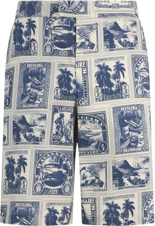 Billionaire Boys Club Homme, Shorts, Bleu, Taille: 3XL Canvas Shorts Stamps All-Over