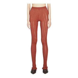 Marco Rambaldi Gerippte Strickleggings - - Trousers - Damen - Braun - M