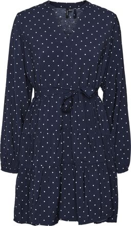 Vero Moda Damen Vmjosie Short Dress WVN Ga Noos Kleid, Navy Blazer/AOP:sille Dot, L EU