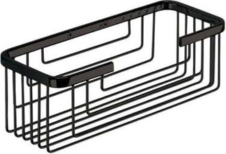 Gedy Halterung f&uuml;r Objekte, rechteckig, Edelstahl, Schwarz, 25,2 x 10,2 x 8,6 cm