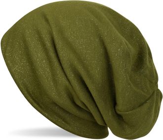 styleBREAKER M&uuml;tze Beanie mit All Over Glitzer