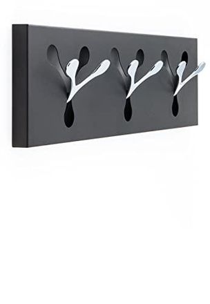 tomasucci New Bin 3 Kleiderhaken zur Wandmontage, Metall, Schwarz