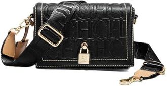 Generic Tejesa Fashion Sac à bandoulière imprimé couleur unie pour fille et femme, Noir, Medium