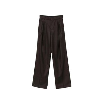 Petar Petrov Pantalon Large Pliss&eacute; - Femme - Pantalons - Brun - Taille: 36 FR