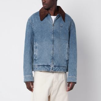 Ami Blaue Ami de Coeur Denimjacke mit verwaschenem Effekt