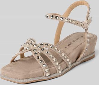 Alma En Pena Ledersandalette mit Ziersteinbesatz