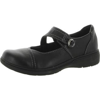 Clarks Chaussures Plates Carleigh Mary Jane pour Femme, Cuir Noir, 43 EU