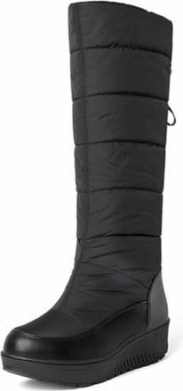 Generic Qynthra Femmes Bottes Hiver Genou Haut Neige Imperm&eacute;ables Matelass&eacute;es Semelle Plateforme Tasse D&eacute;corative Chaudes Rembourr&eacute;es Mi Mollet Id&eacute;al pour Voy