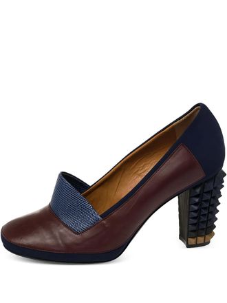 Fendi escarpins en cuir &agrave; talon clout&eacute; 90 mm - Marron