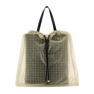 Alexander McQueen Nebula Leder T&uuml;ll Einkaufstasche - - Bags - Damen - Beige - ONE SIZE