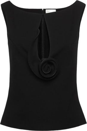 Magda Butrym flower-detail blouse - Schwarz