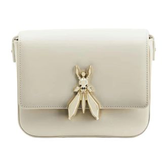 Patrizia Pepe Femme, Sacs, Blanc, Taille: ONE Size Essential Fly Leather Shoulder Bag