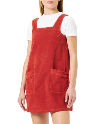 Pepe Jeans London Damen Siren Cord Dress, Red (Brick), XS