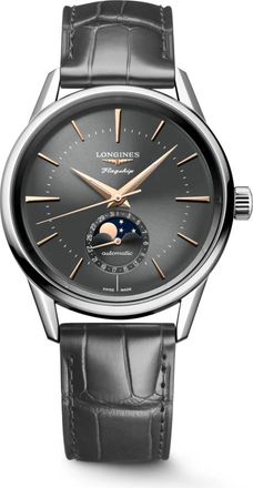 Longines Longines, Femme, Accessoires, Gris, Taille: ONE Size Flagship Heritage Moonphase