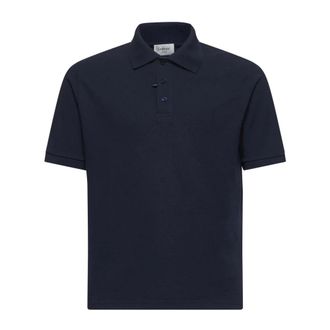 Saint Laurent Blaues Poloshirt mit Cassandre-Stickerei - - Tops - Herren - Blau - S