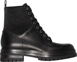 Gianvito Rossi Bottes Combat Lac&eacute;es Martis 20 - Femme - Chaussures - Noir - Taille: 38 1/2 EU