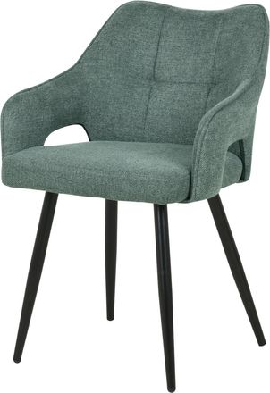 MID.YOU Mid.you Armlehnstuhl, Grün, Holz, Metall, Textil, Pappel, Sperrholz, Rundrohr, 60.5x81.5x55.5 cm, inklusive Armlehnen, Esszimmer, Stühle