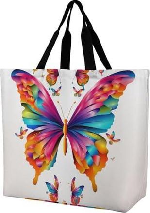 Generic Papillon Color&eacute; Sac &Agrave; Bandouli&egrave;re Grand Tote Bag Pliable Sac Courses Pour Quotidienne Voyage Shopping