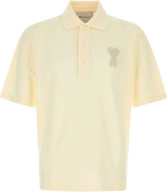 Ami Homme, Tops, Jaune, Taille: M Polo en Piqu&eacute;