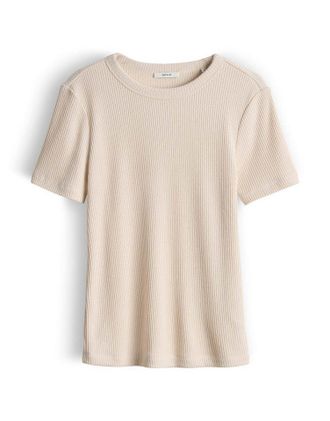OPUS Kurzarmshirt Sydra aus Jersey mit Rippstruktur elastischer Stoff, weicher Griff, Casual