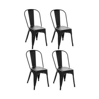 Atmosphera Atmosphera - Lot de 4 Chaises Design Niko 85cm Noir