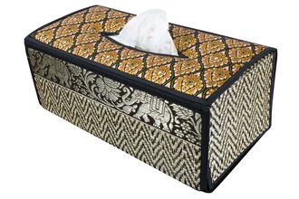 CCCollections Handgefertigte Reed Taschentuchboxabdeckung - Rechteckige Taschentuchbox Fügt Einen Raffinierten Akzent Zu Ihrer Wohnkultur Hinzu - Ideal Für Wohnzimm