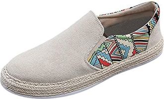 Generic Baskets en toile &agrave; enfiler pour homme - Large largeur - Chaussures d&eacute;contract&eacute;es imprim&eacute;es - Chaussures dext&eacute;rieur respirantes &agrave; fond plat - Pour le t