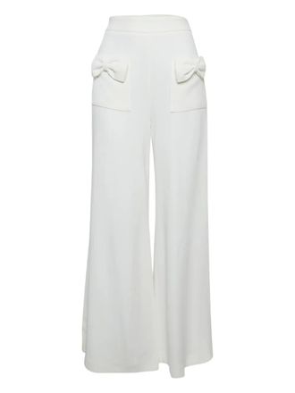 Elisabetta Franchi pantalon &agrave; d&eacute;tail de noeud - Blanc