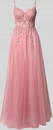 Luxuar Fashion Maxikleid mit Spitze und Gehschlitz