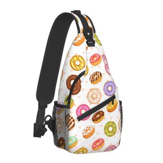 AOOEDM Tasty Sweets Donut Sling Bag für Damen Herren, Crossbody-Schultertaschen, lässiger Sling-Rucksack, Brusttasche, Reisen, Wandern, Tagesrucksack für den