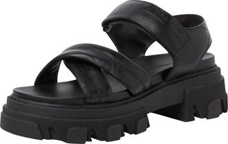 Marco Tozzi Damen Sandale, Keilabsatz, weiches FEEL ME Fu&szlig;bett, aus hochwertigem Leder, ideal f&uuml;r Business und Freizeit