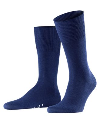 Falke Herren Socken Airport M So Wolle Baumwolle einfarbig 1 Paar, Blau Royal Blue 6000, 43-44