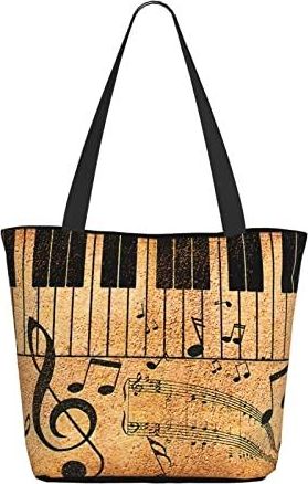 AOOEDM Vintage Music Note Piano Ladies Shopping Bag 13x11x7in.Le cadeau parfait pour la Saint-Valentin.Cest de la Saint-Valentin pour maman, fille, &eacute;pouse, e