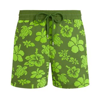 Vilebrequin Swim Shorts Flocked Tropical Turtles - - Swimwear - Herren - Gr&uuml;n - 2XL