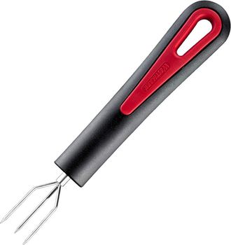 Westmark Pellkartoffelgabel mit 3 Zinken, Länge: 16,3 cm, Rostfreier Edelstahl/Kunststoff, Gallant, Schwarz/Rot, 291422E1