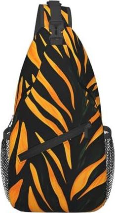 Generic Sacoche Bandouliere Motif &agrave; texture tigre Durable Sling Sac &agrave; Bandouli&egrave;re Mode Sac Poitrine pour Voyage Homme &eacute;cole