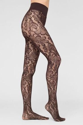 Calzedonia Netzstrumpfhose Mit Pop-blumen Braun