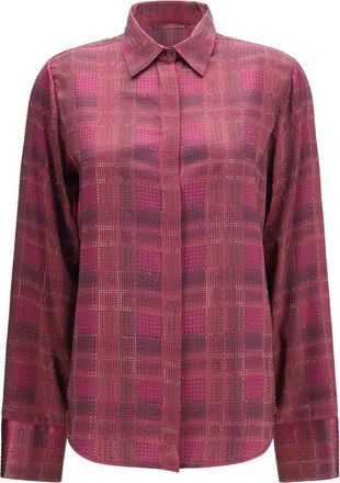 Ermanno Scervino Crystal Check Satin Shirt - - Blouses & Shirts - Damen - Rosa - XL
