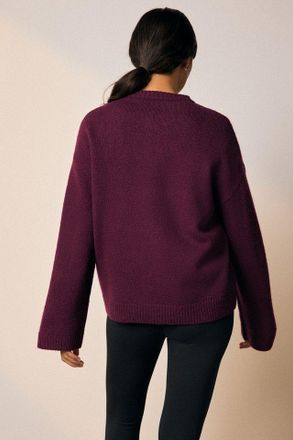 Next Strickpullover Pullover mit Wolle und sportlicher Grafikstickerei (1-tlg)