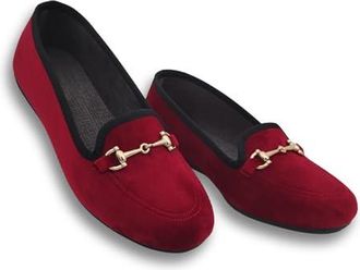 Dorea Les Parisiens Élégantes Ballerines Femme de la Maison, Frioulane, en Velours dHiver, Chaussons Bas et Fermés, Fabrication Artisanale, rouge, 41 EU