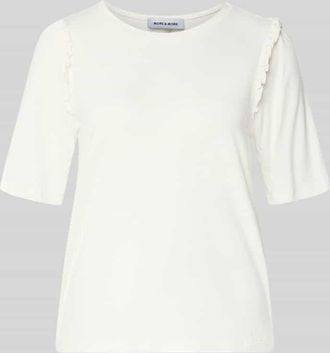 More & More Regular Fit T-Shirt aus Viskose-Mix mit R&uuml;schenbesatz