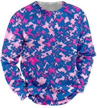 Generic Sweat-shirt pour homme sans capuche avec impression - Pull dhiver chaud pour homme - Pull de camouflage militaire - Pull de travail - Col rond - Manch